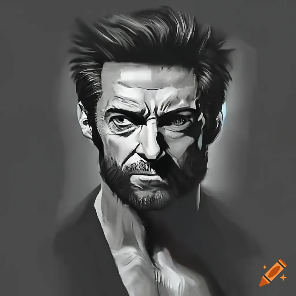 Man portraying wolverine character in a cinematic scene on Craiyon