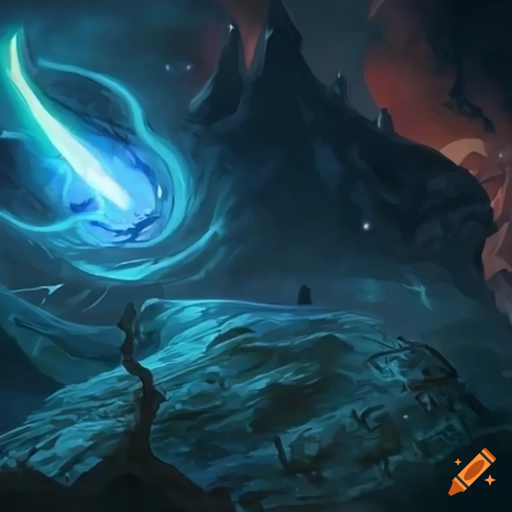 Magic meteor in a dungeons and dragons scene on Craiyon