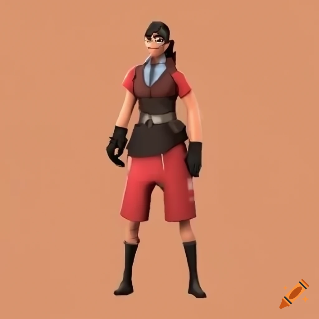 Newest TF2 female character with blueprints, full body on Craiyon