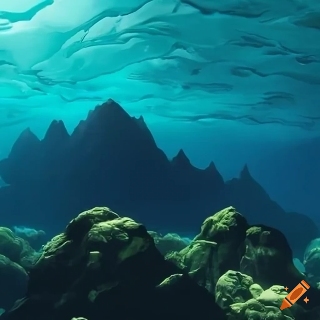Underwater mountains on Craiyon