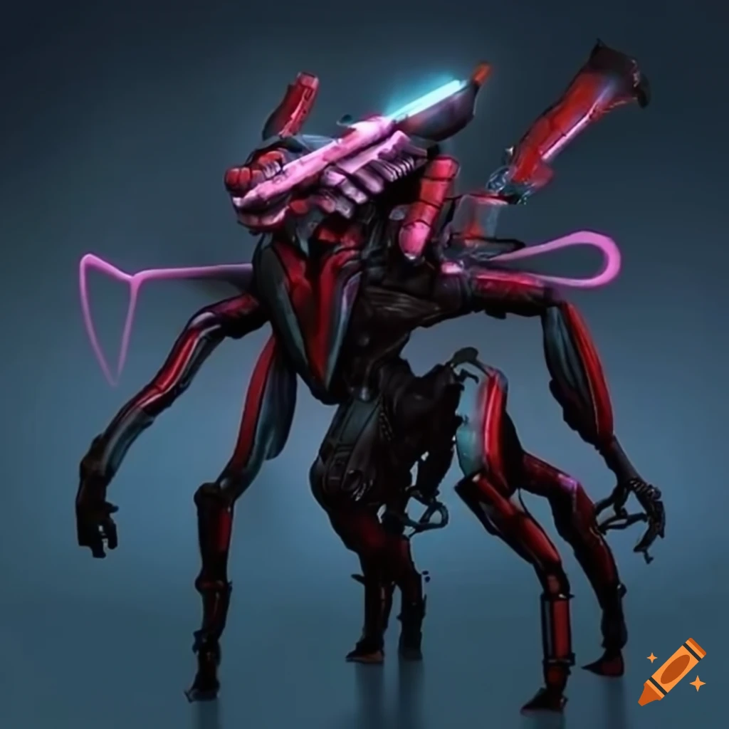 Cyberpunk mecha mantis in a Genocyber scene on Craiyon