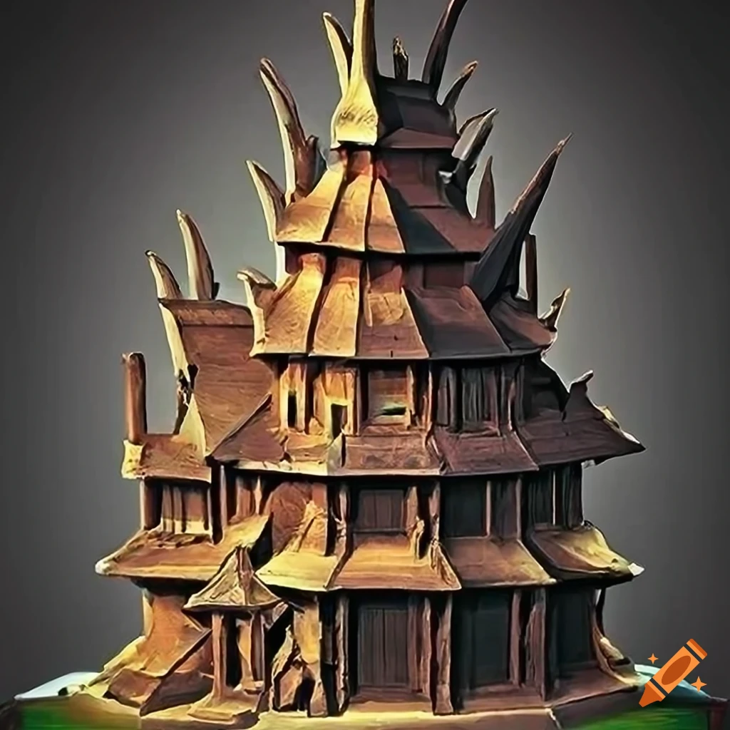 'architectural stave carving' style dungeon game with stunning focal ...