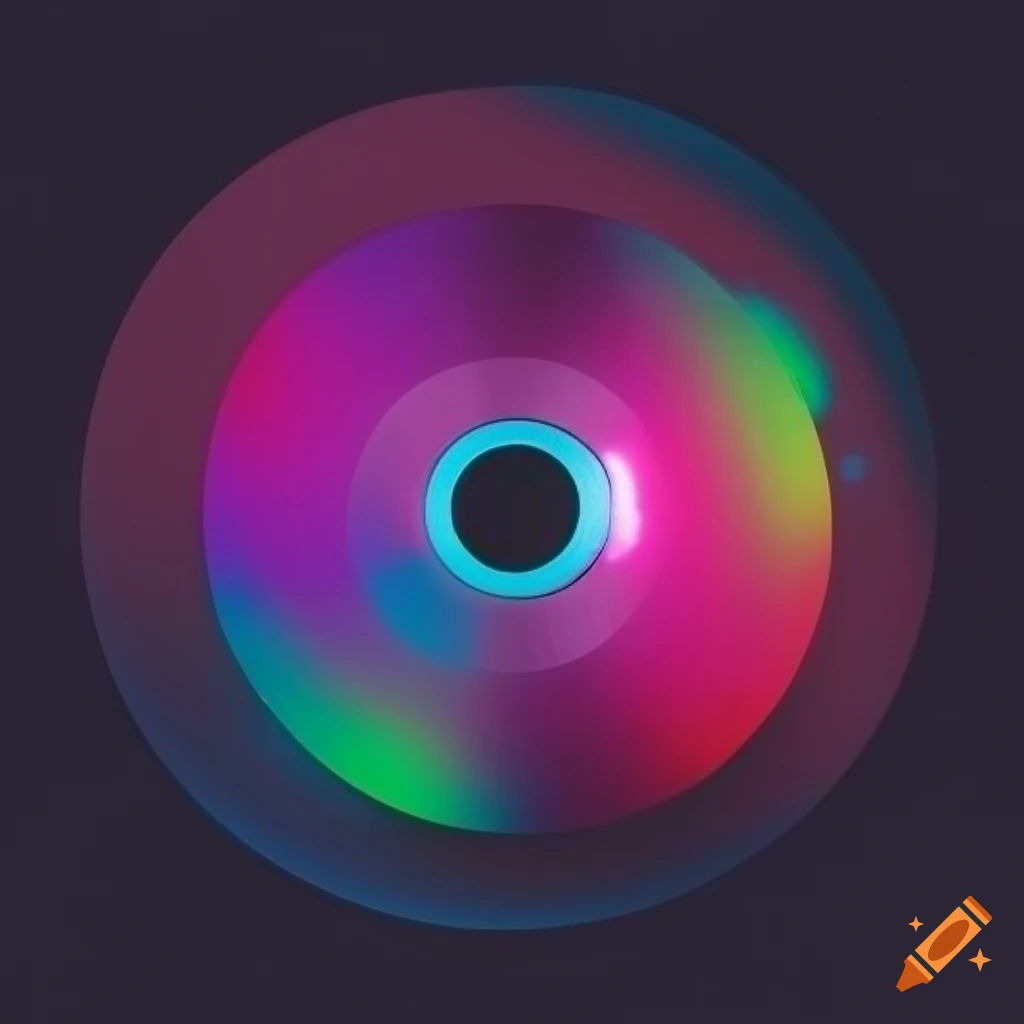 Minimalist gradient colors album cover for electronica music on Craiyon