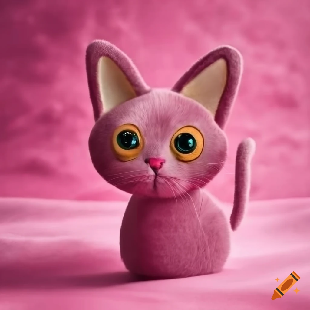 Velvet cat on pink background on Craiyon