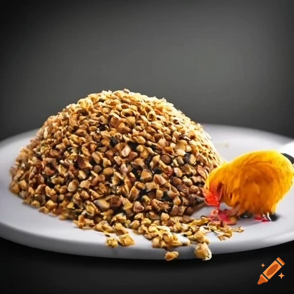 Plate of poultry feed on Craiyon