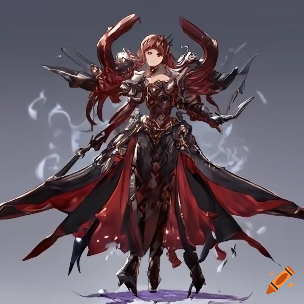 Infernal female dark paladin with divine aura of faith in granblue on ...