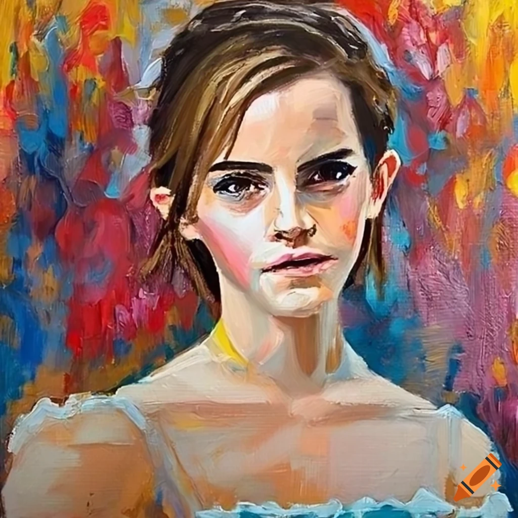 Impressionist painting of emma watson on Craiyon