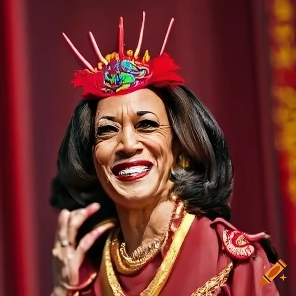 Kamala harris dressed as a chinese dragon on Craiyon