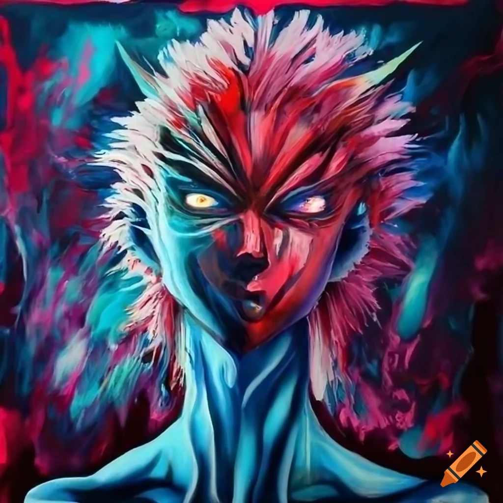 Abstract painting of boros akuma on Craiyon