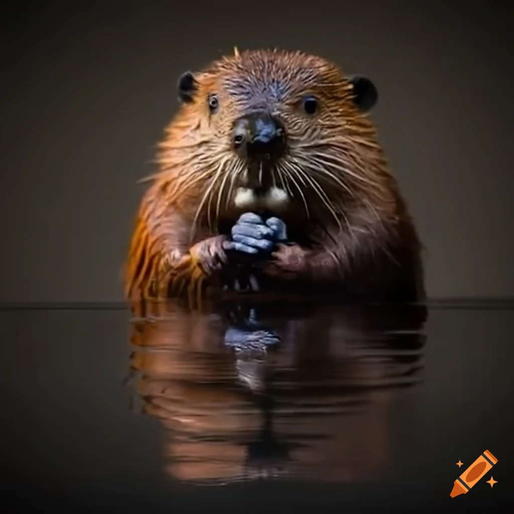 Smiling beaver playing video games on Craiyon