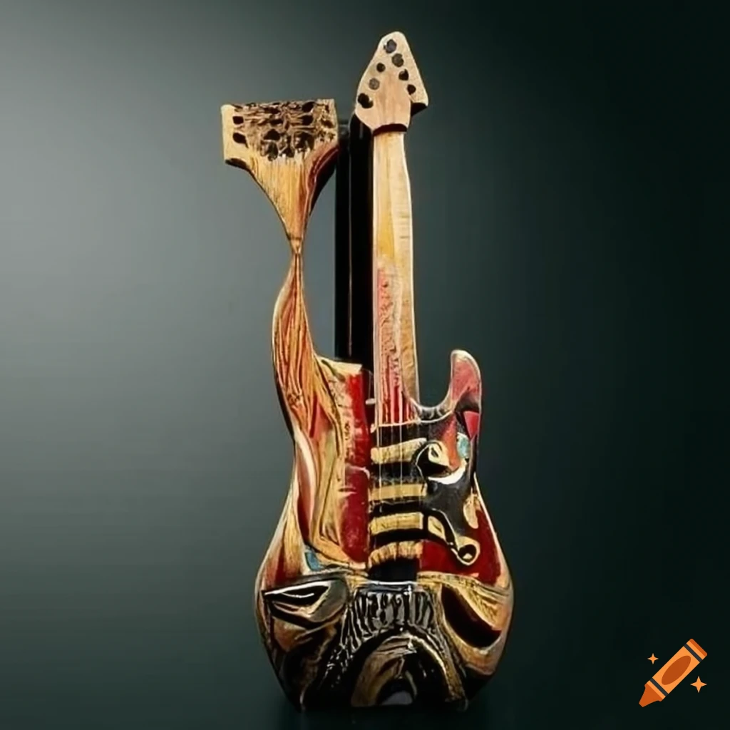 Colorful northwest native american art totem pole carved fender ...