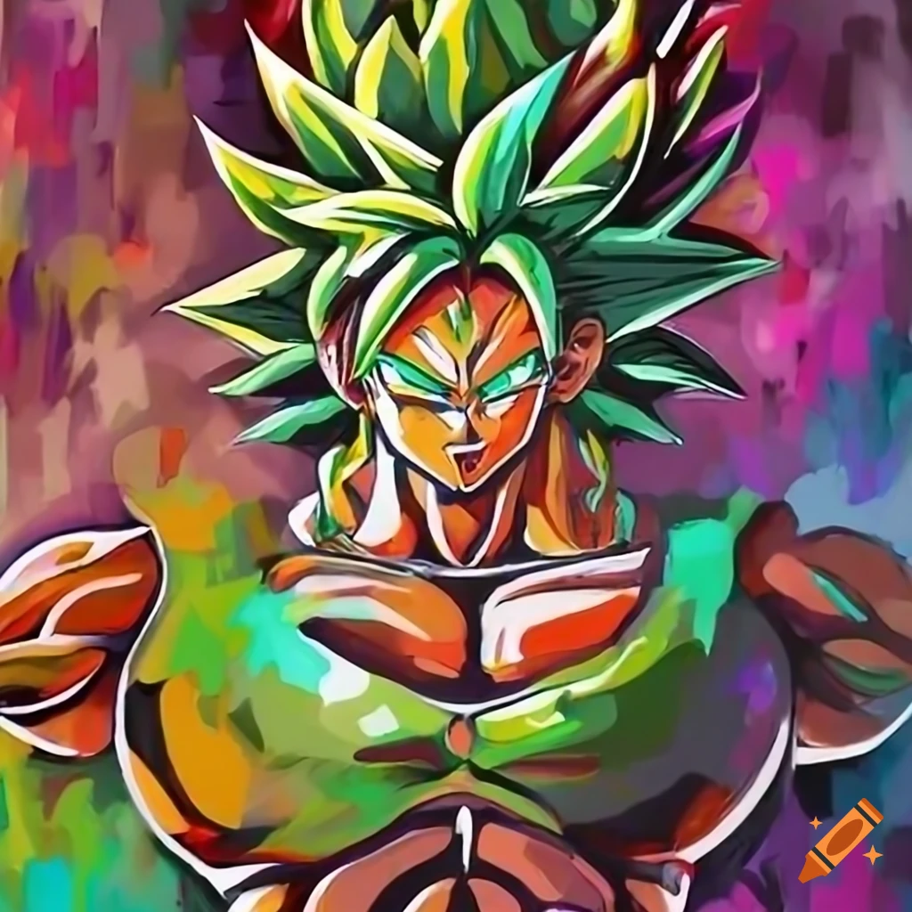 Abstract painting of broly on Craiyon