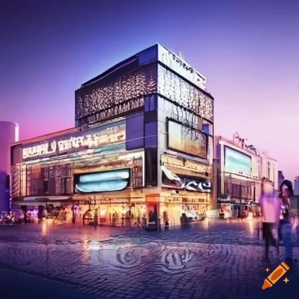Modern commercial mall on Craiyon