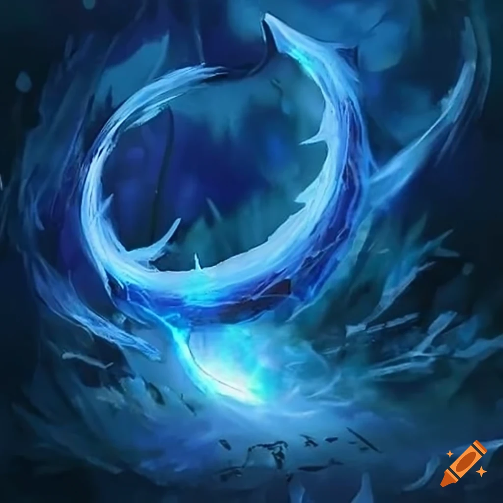 Illustration of a freezing spell on Craiyon