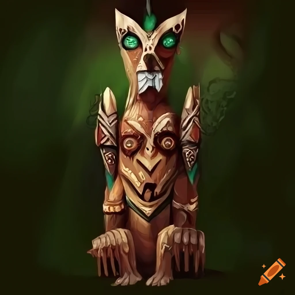 Tribal totem in a dnd setting on Craiyon
