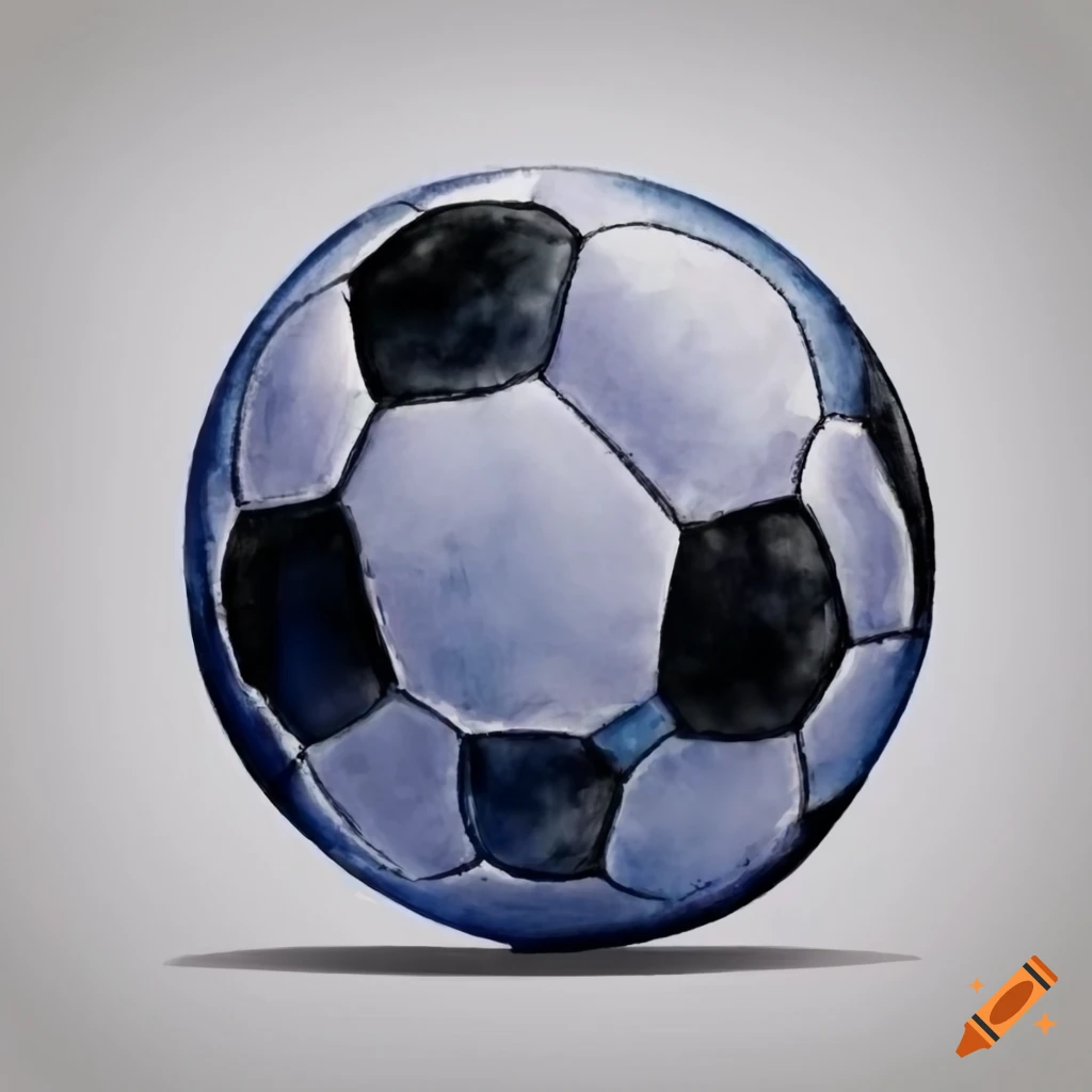 Soccer ball in 2D watercolor style on Craiyon