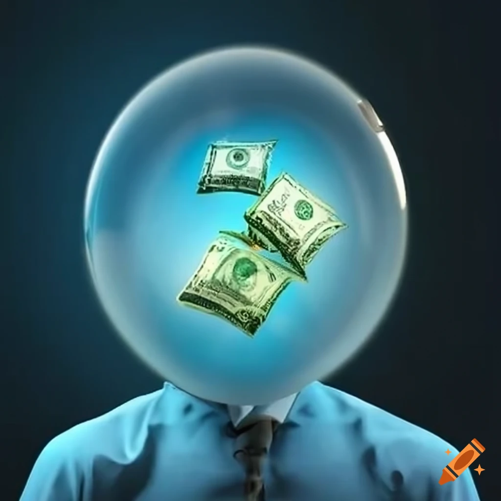 Bubble man with a billion dollars on Craiyon