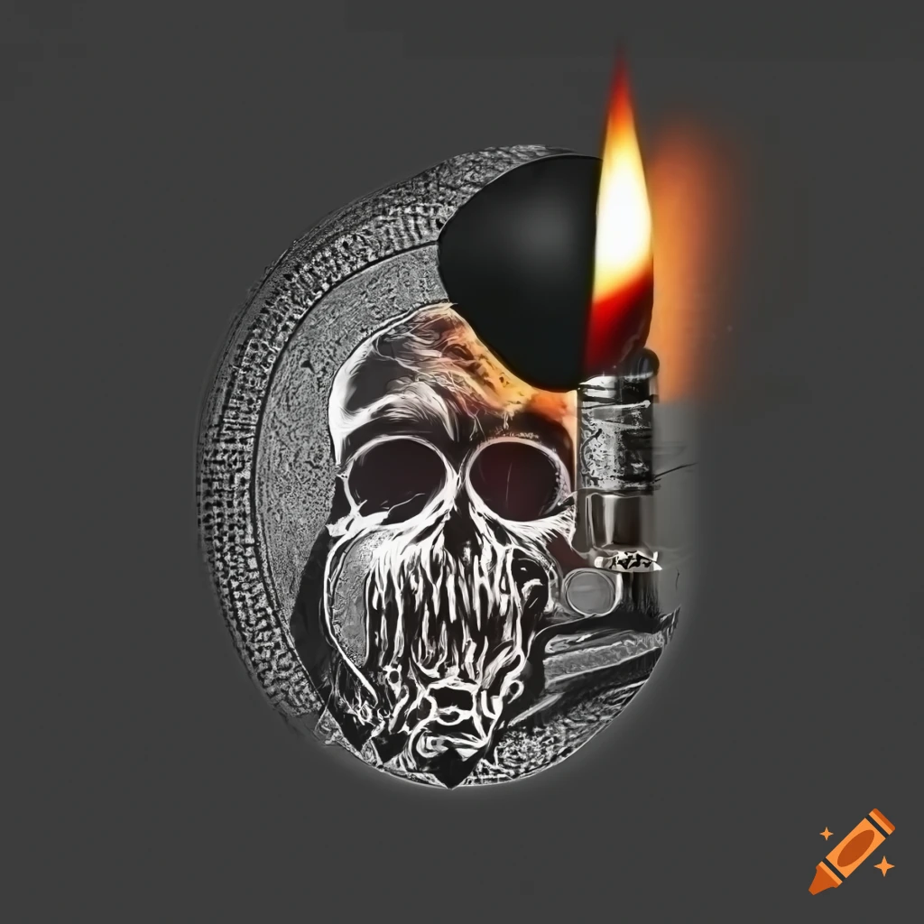 Anaplaz alternative metal band logo with a cigarette lighter on Craiyon