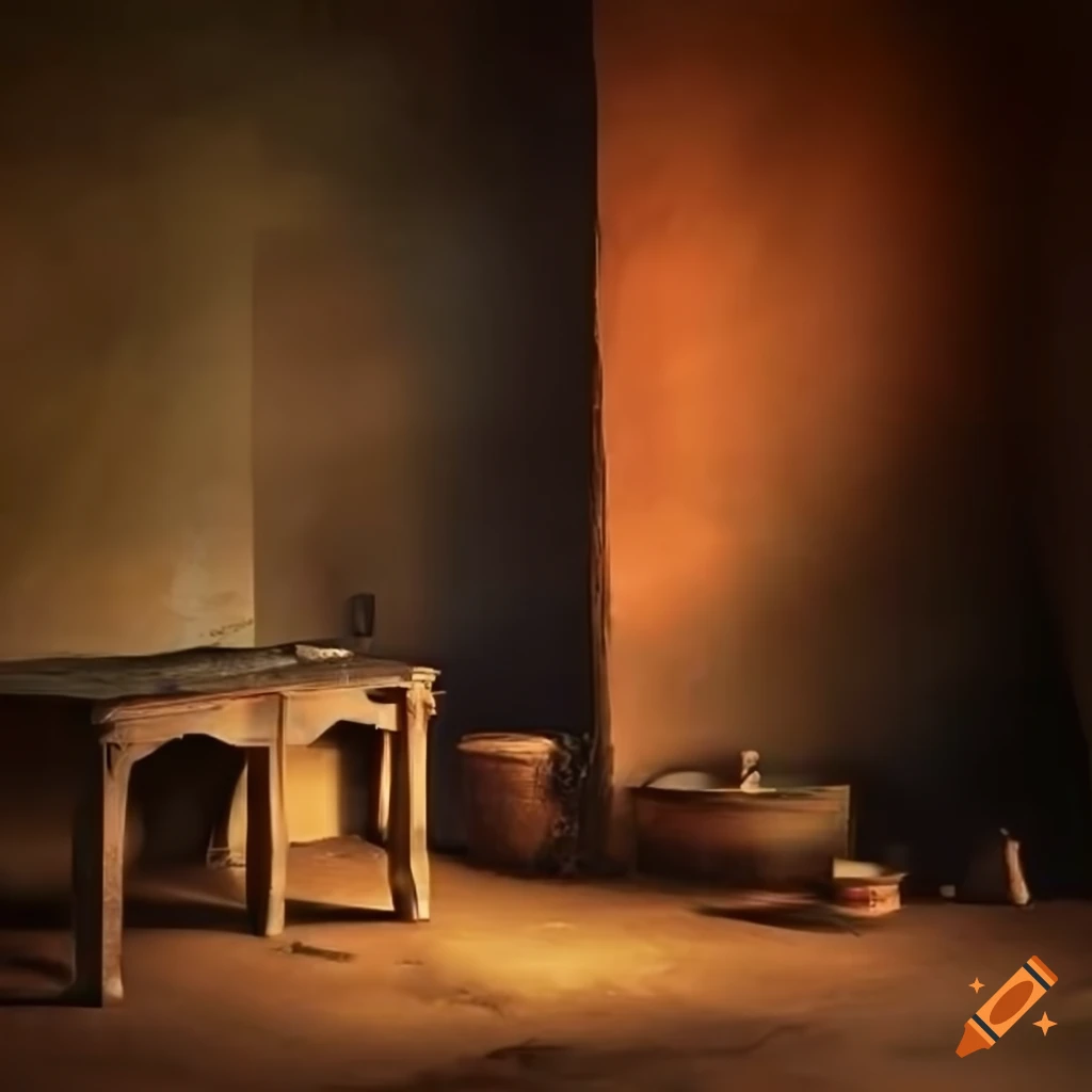 Interior of an indian village house in photorealistic photography on ...