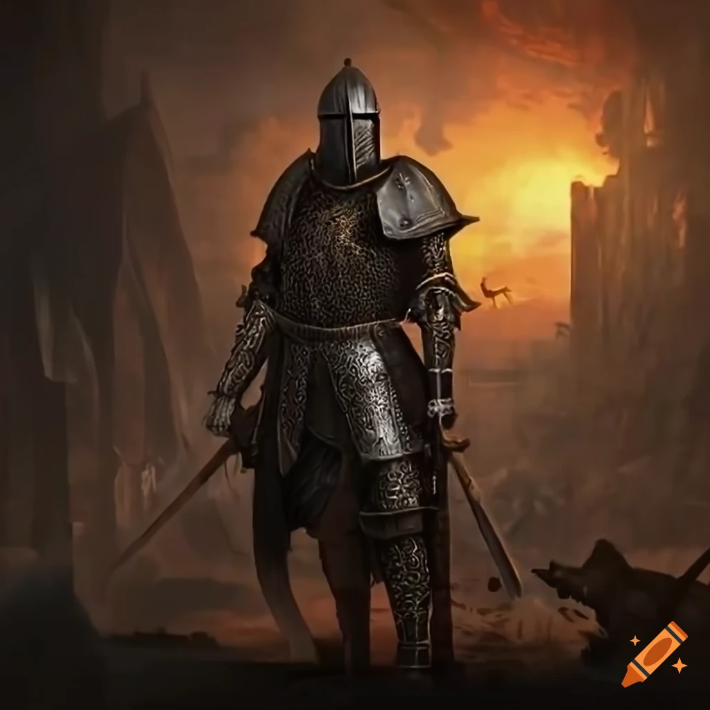 Regal knight with sword in immersive lifelike detail on Craiyon