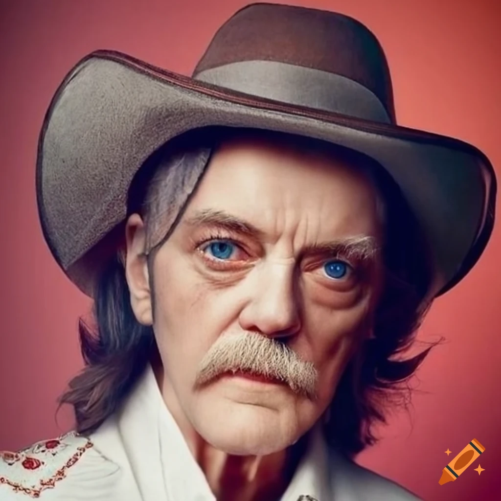 Portrait of Gram Parsons in white embroidered western suit on Craiyon