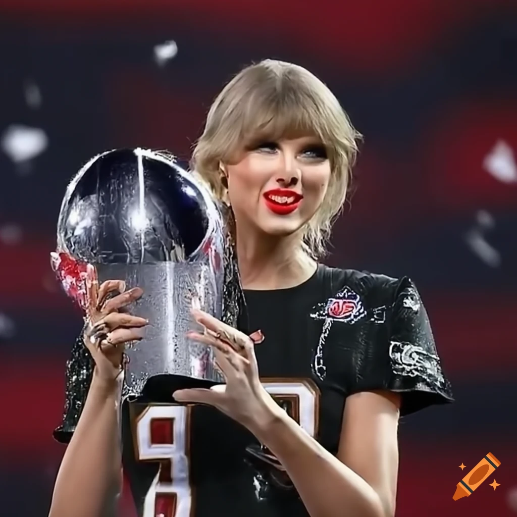Taylor swift holding the super bowl trophy on Craiyon
