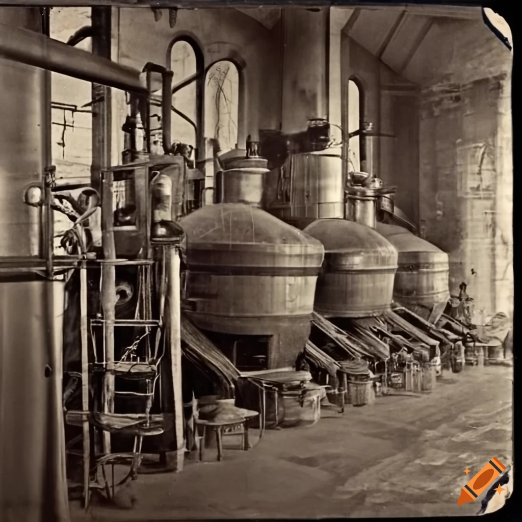 Vintage beer brewing factory in 1912 on Craiyon