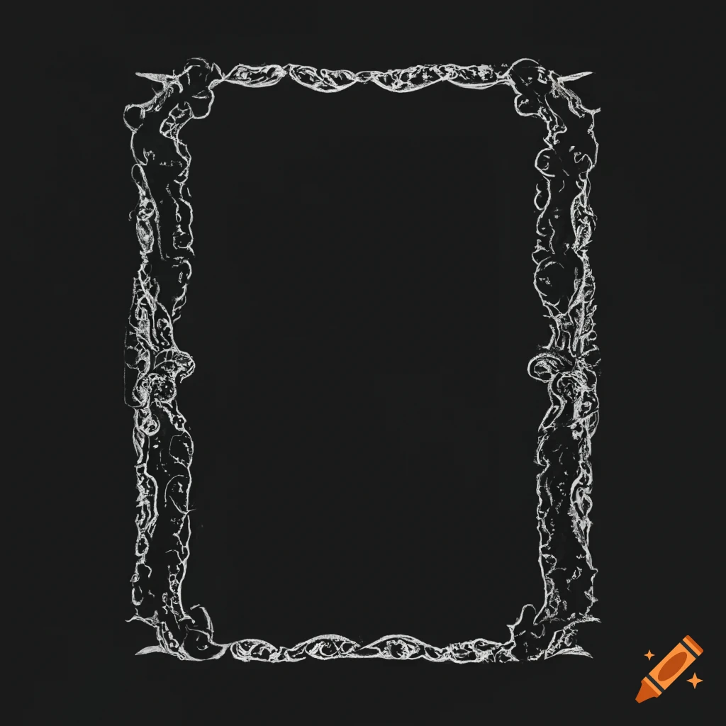 Simple greyscale border inspired by vampires and immortality on Craiyon
