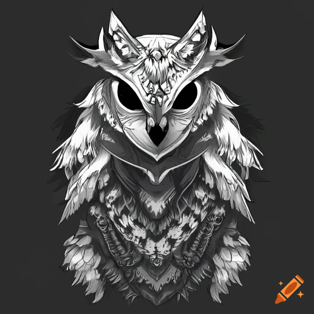 Immense dragon-owl-wolf hybrid janisary armor on Craiyon