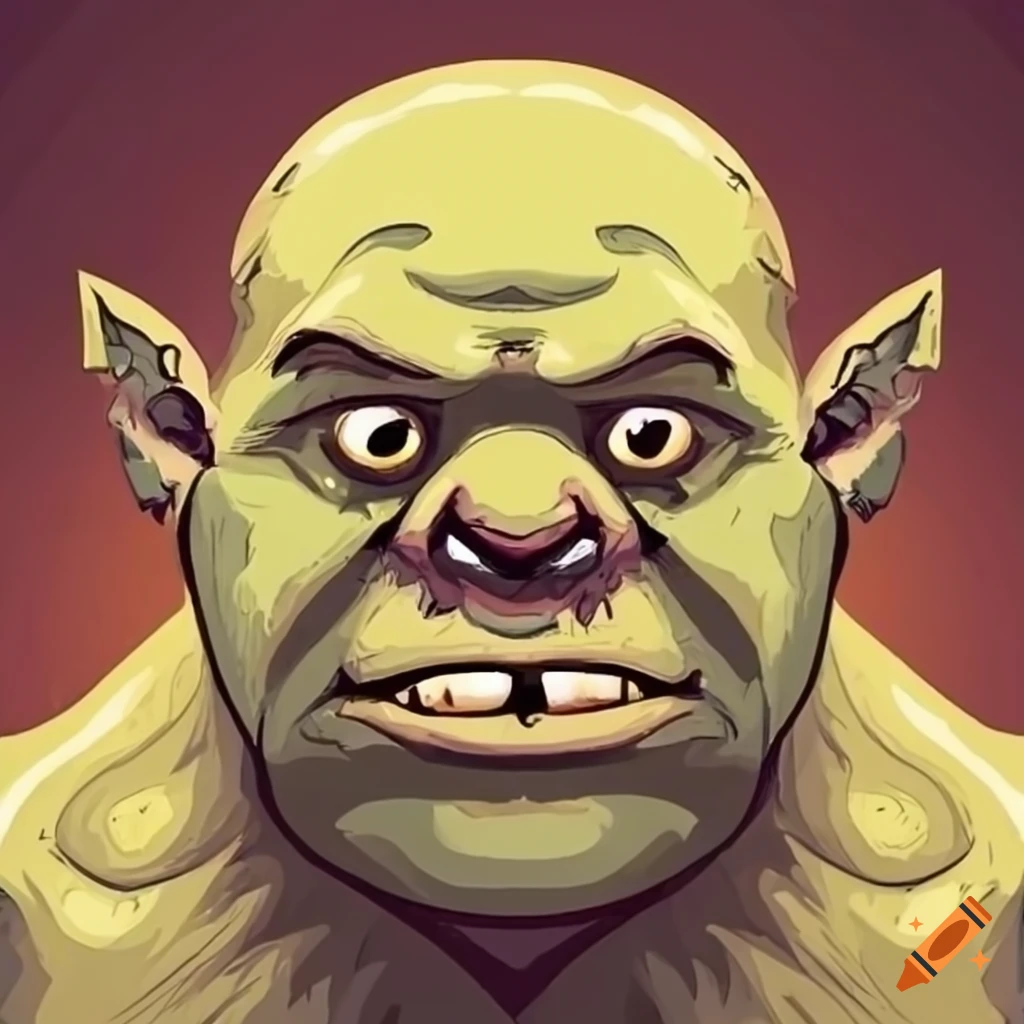 Lonely ogre with a tear in his eye on Craiyon