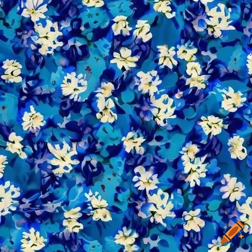 Blue cheese flowers repeat pattern on Craiyon