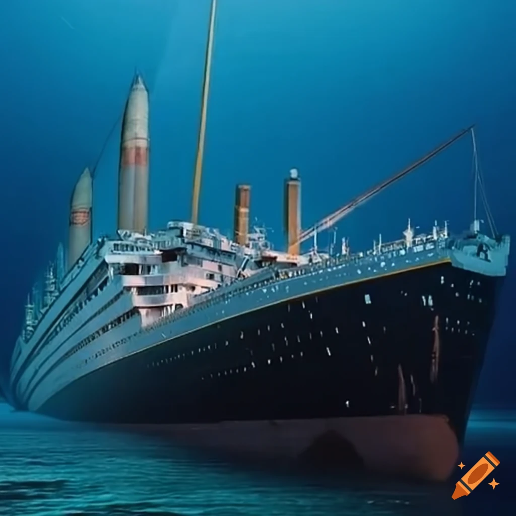 Historical illustration of the titanic sinking on Craiyon