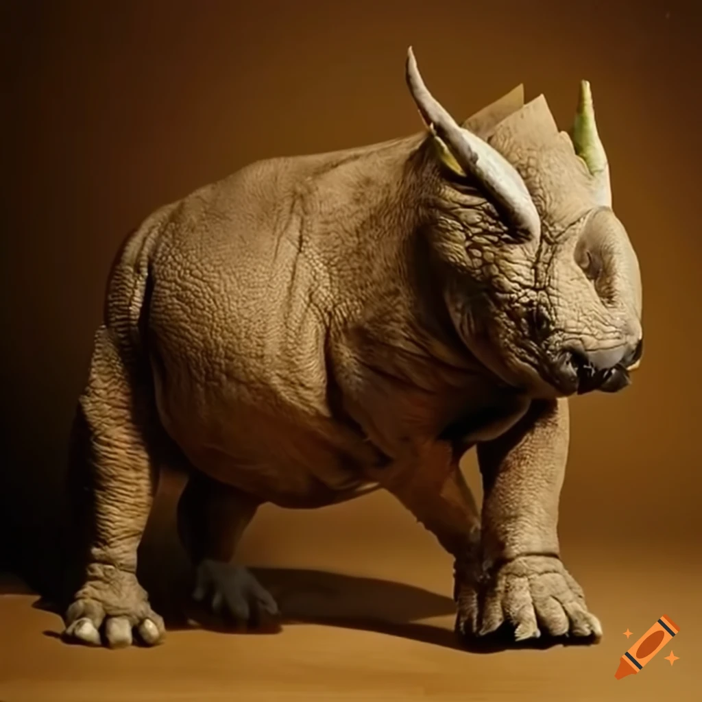 Creative combination of a cockatoo and a rhino on Craiyon