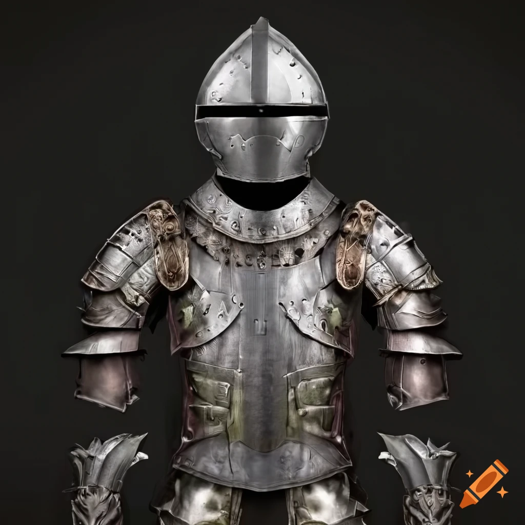 Gothic bathyscathe armor front view on Craiyon