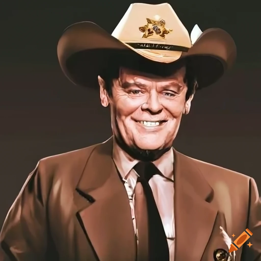 Actor Jack Nicholson in a county sheriff uniform with badge on Craiyon