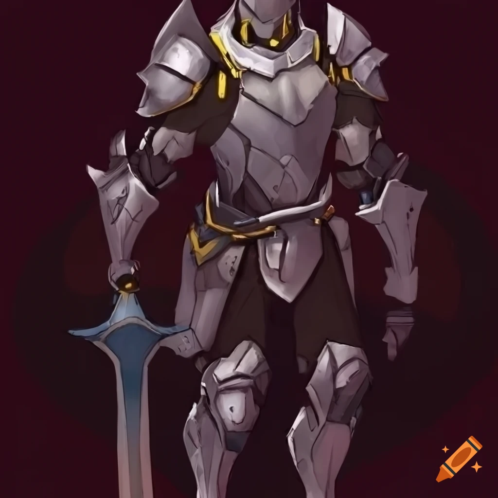 Male knight character concept art in overwatch style on Craiyon