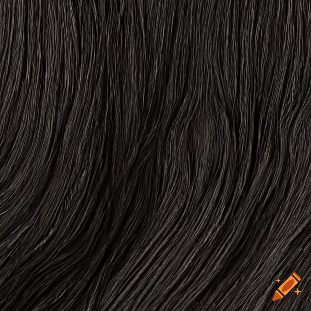 Sleek black hair material texture on Craiyon