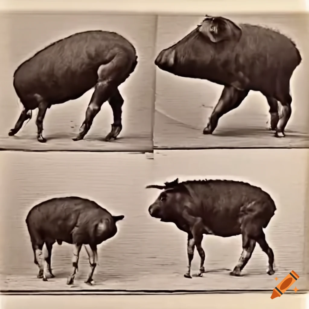 Eadweard muybridge pig ride sequence on Craiyon