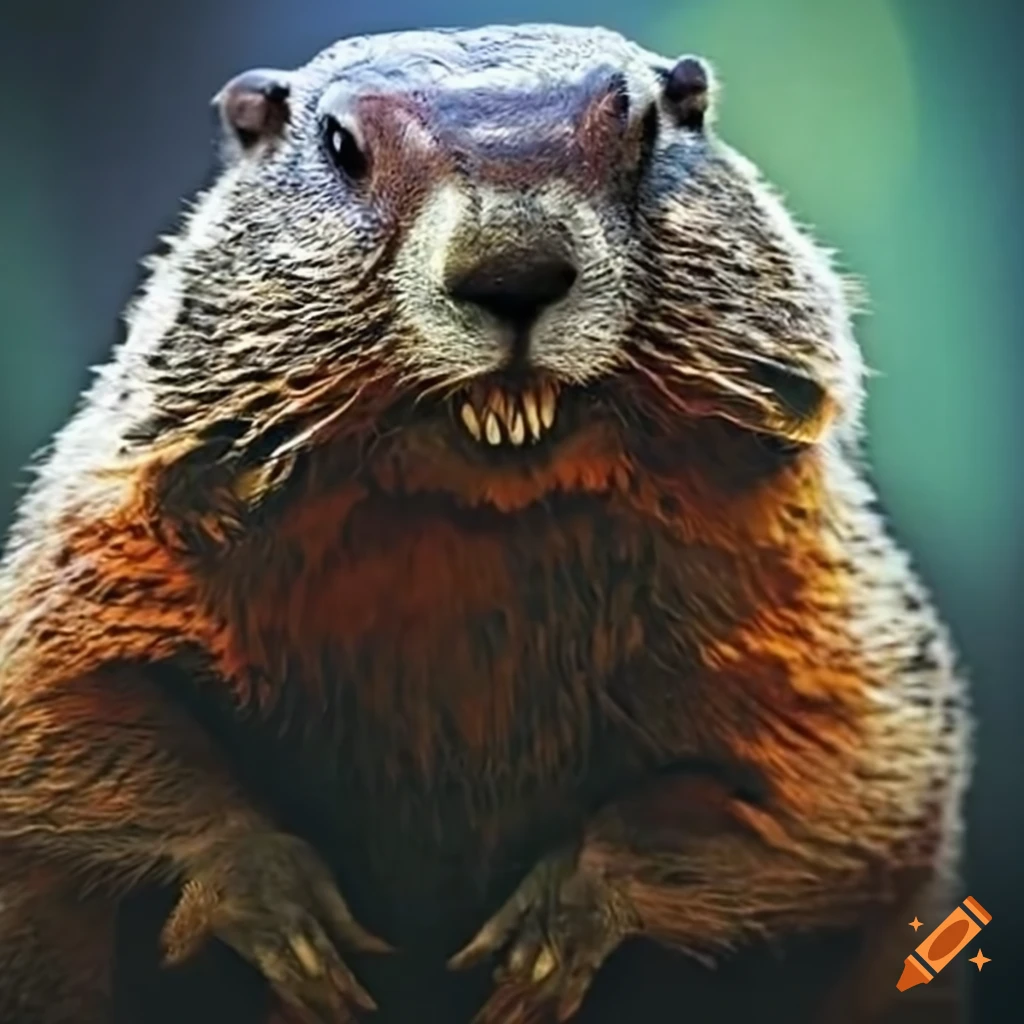 Groundhog monster on Craiyon