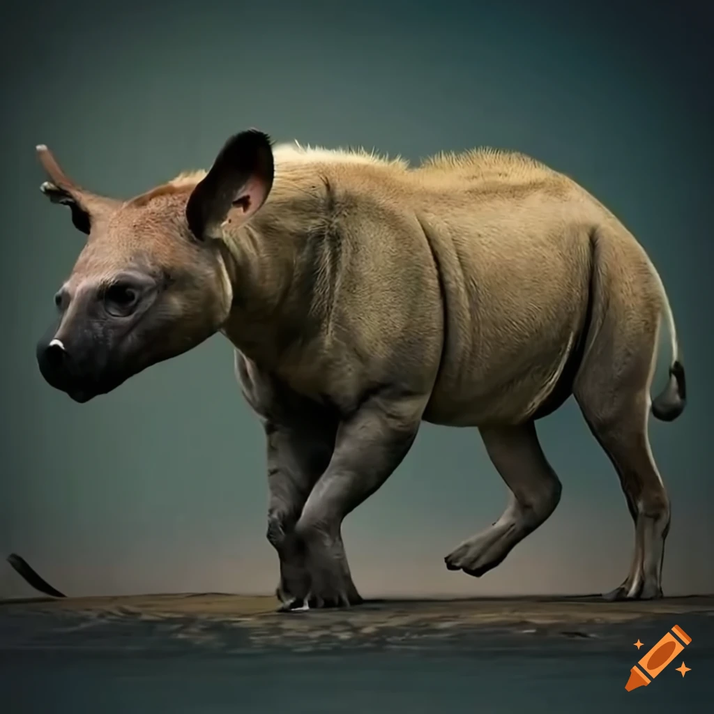 Illustration of prehistoric entelodon in an asian wilderness on Craiyon