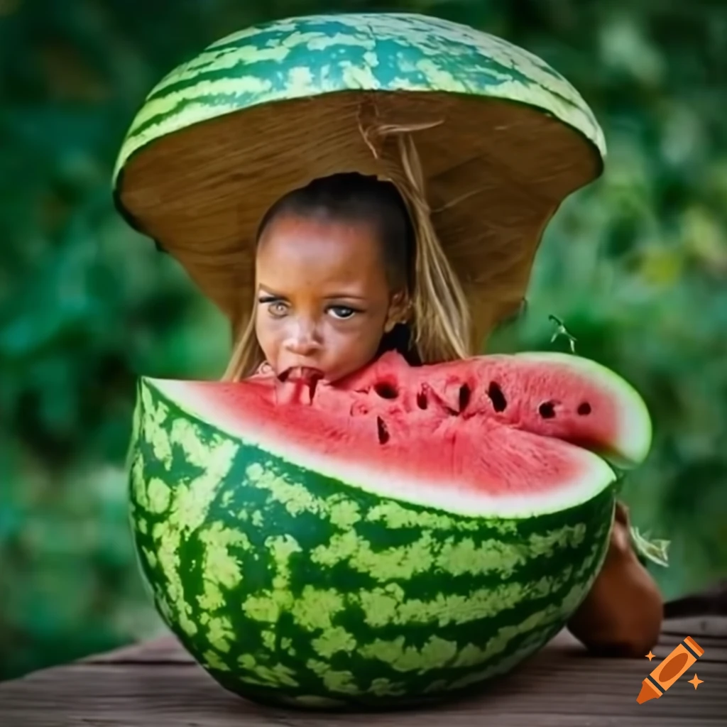 Watermelon warrior illustration on Craiyon