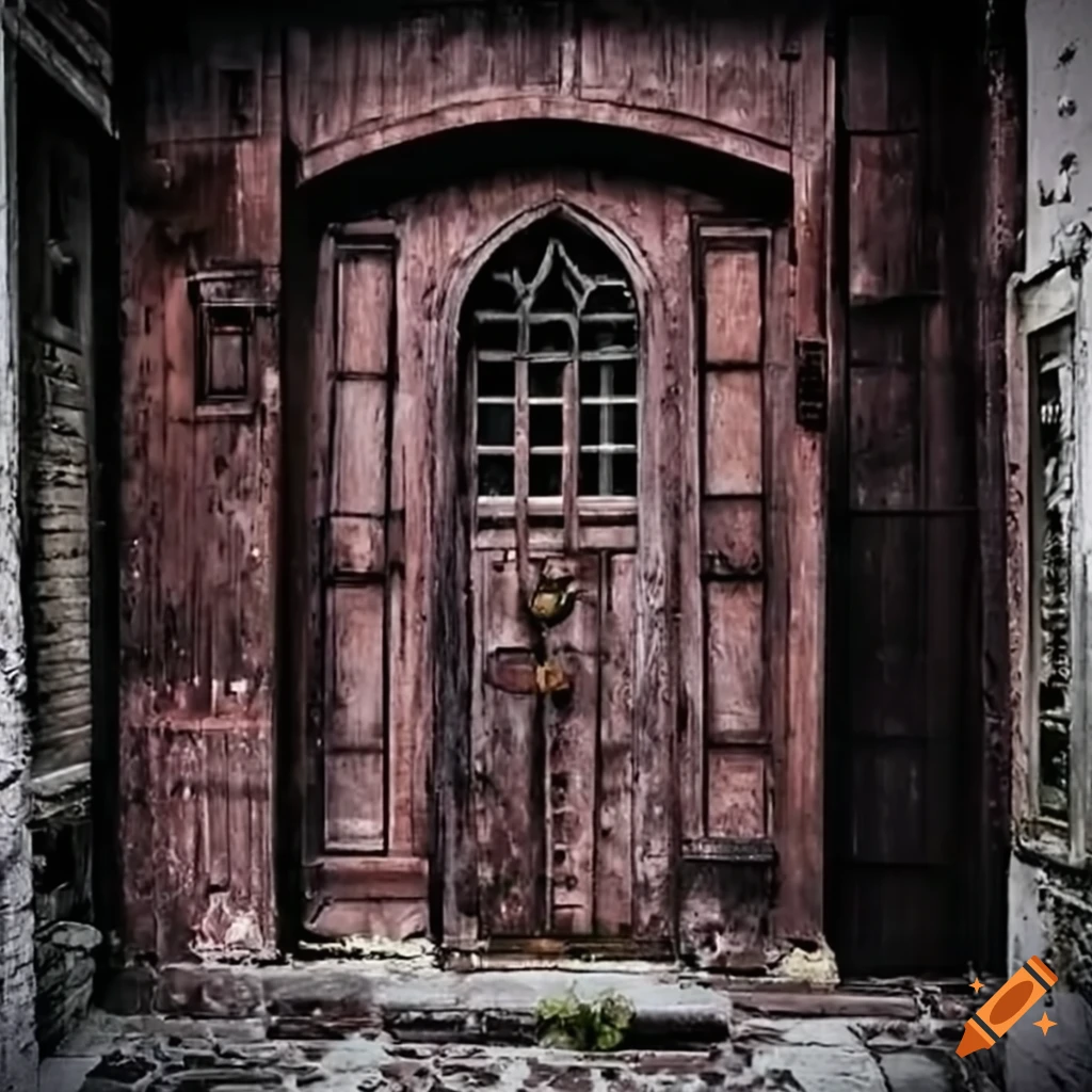 Old haunted door on Craiyon