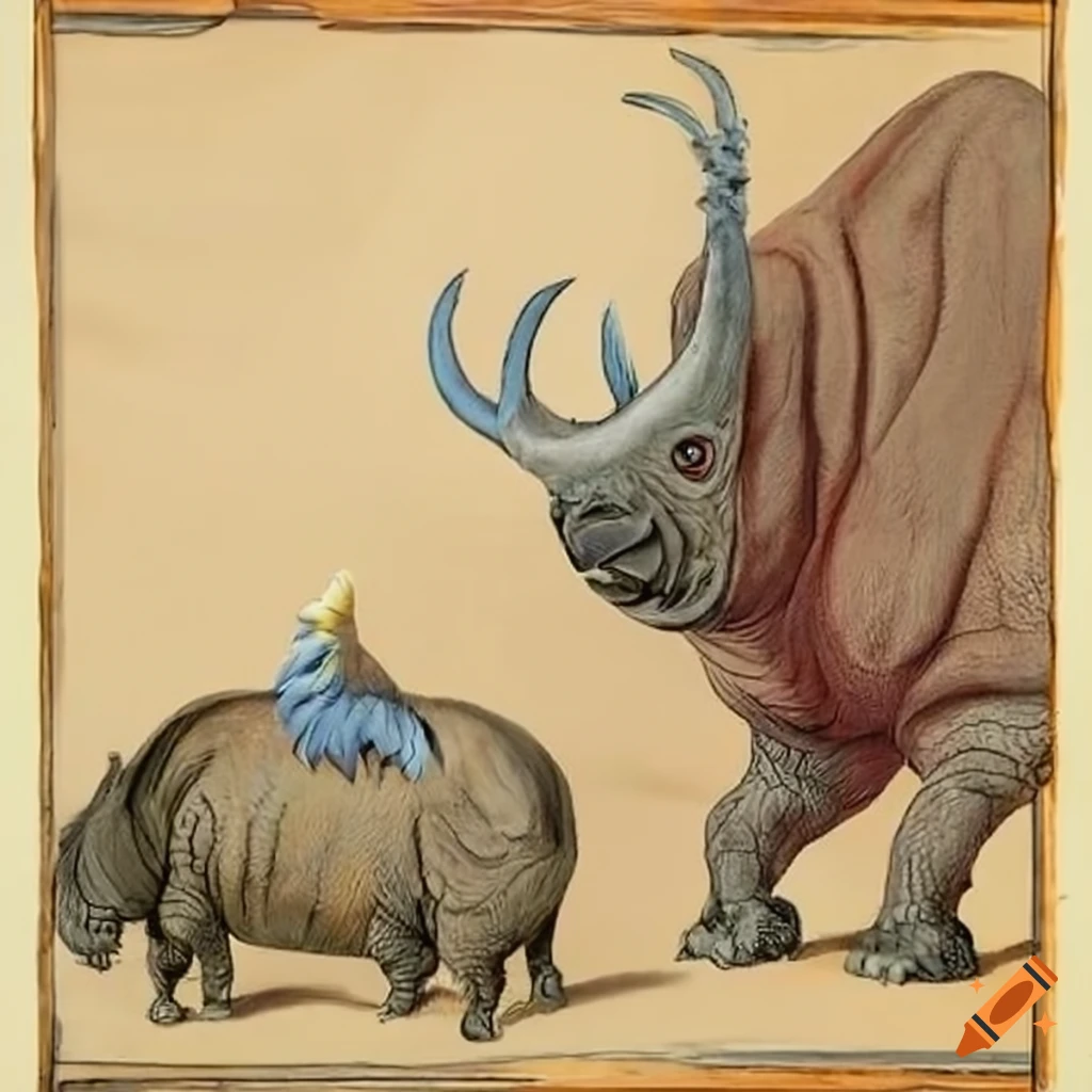 Creative combination of a cockatoo and a rhino on Craiyon