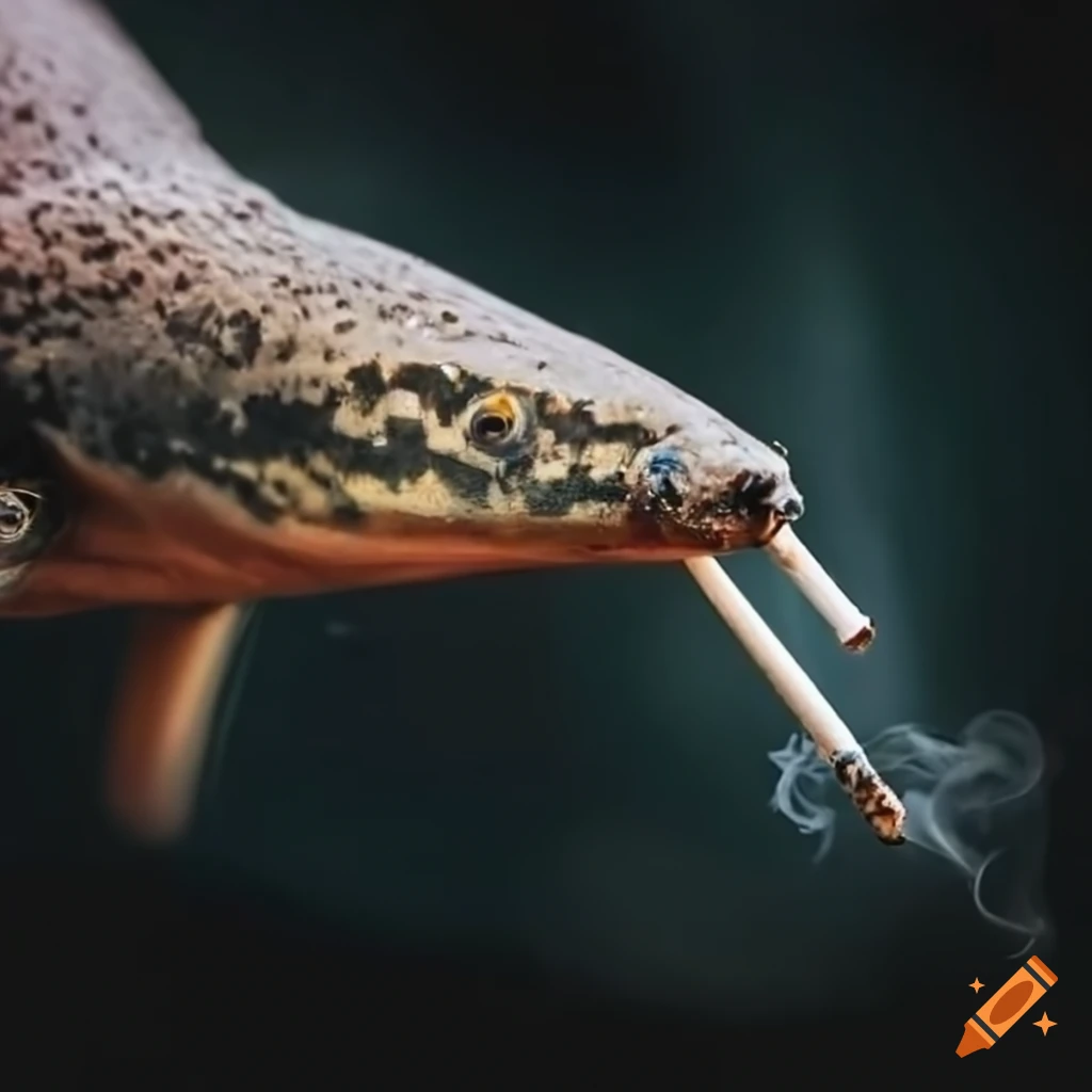 Lungfish with cigarette on Craiyon