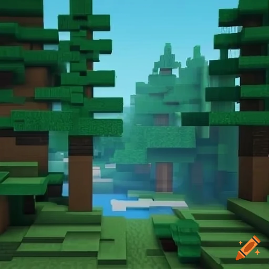Minecraft spruce forest on Craiyon