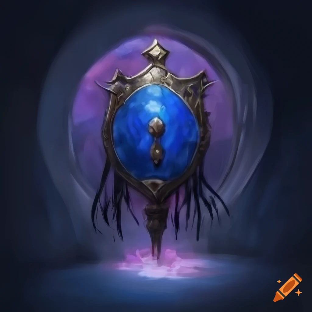 Dystopian fantasy art style lapis shield on Craiyon