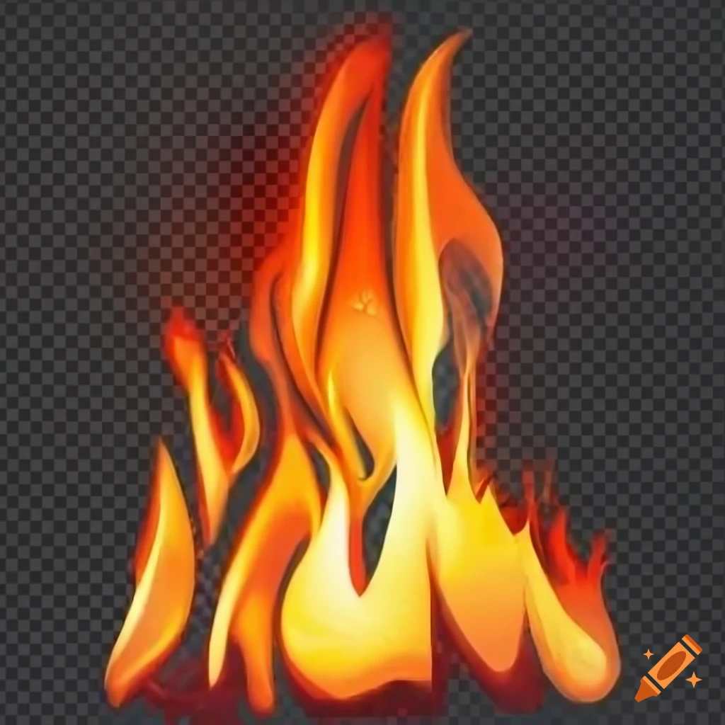 Flames on a transparent background on Craiyon