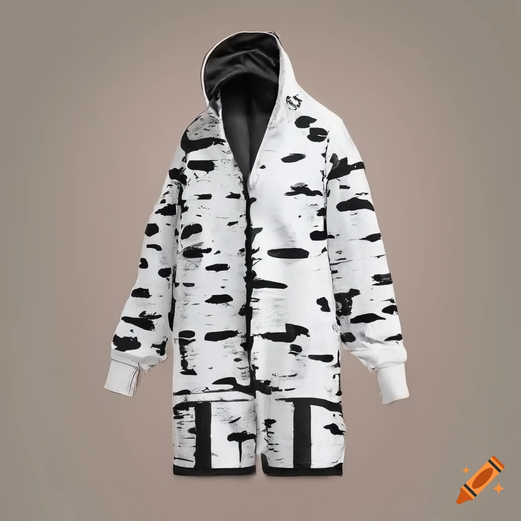 Oversized full body white and black birch tree texture tennis tracksuit ...