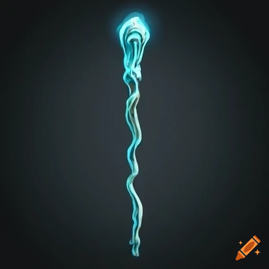 Magical staff, rpg game item on black background on Craiyon