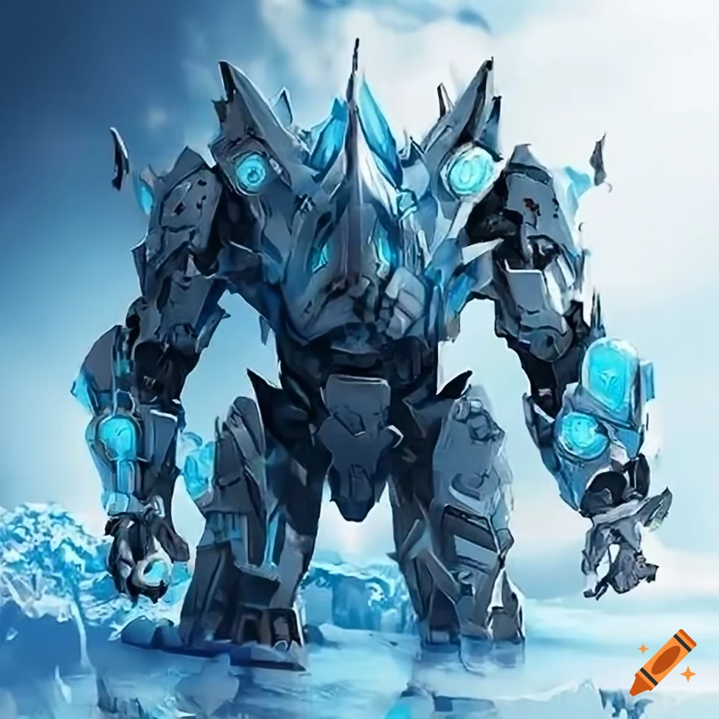 Ice mecha on Craiyon